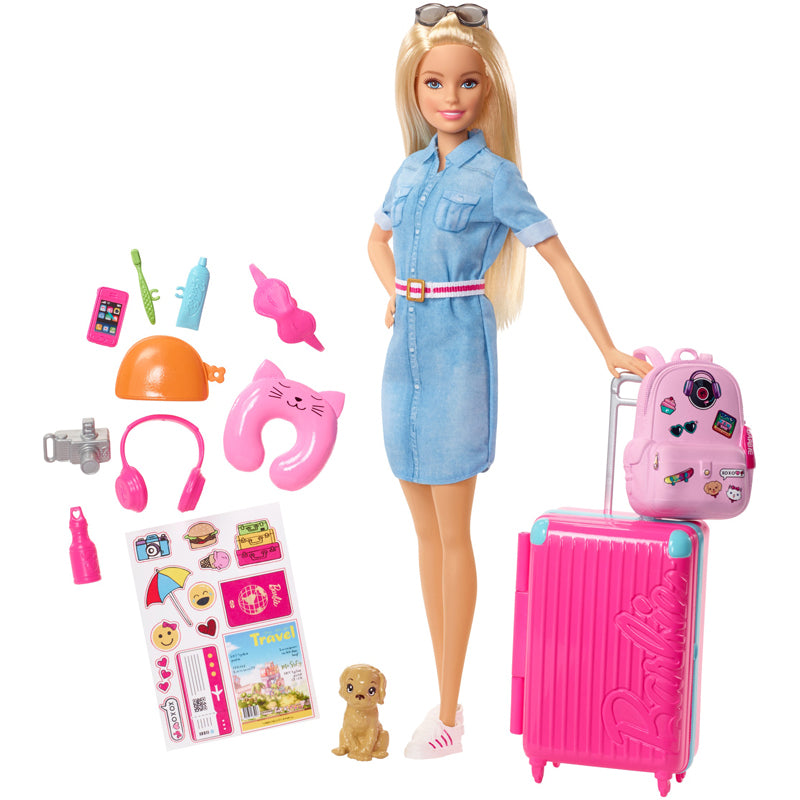 Barbie Doll with Puppy and Travel Accessories Kids Magic Land